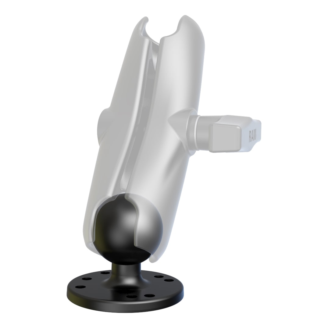 RAM® Mount 2.5" Round Plate with AMPs Hole Pattern and C Size 1.5" Ball ...