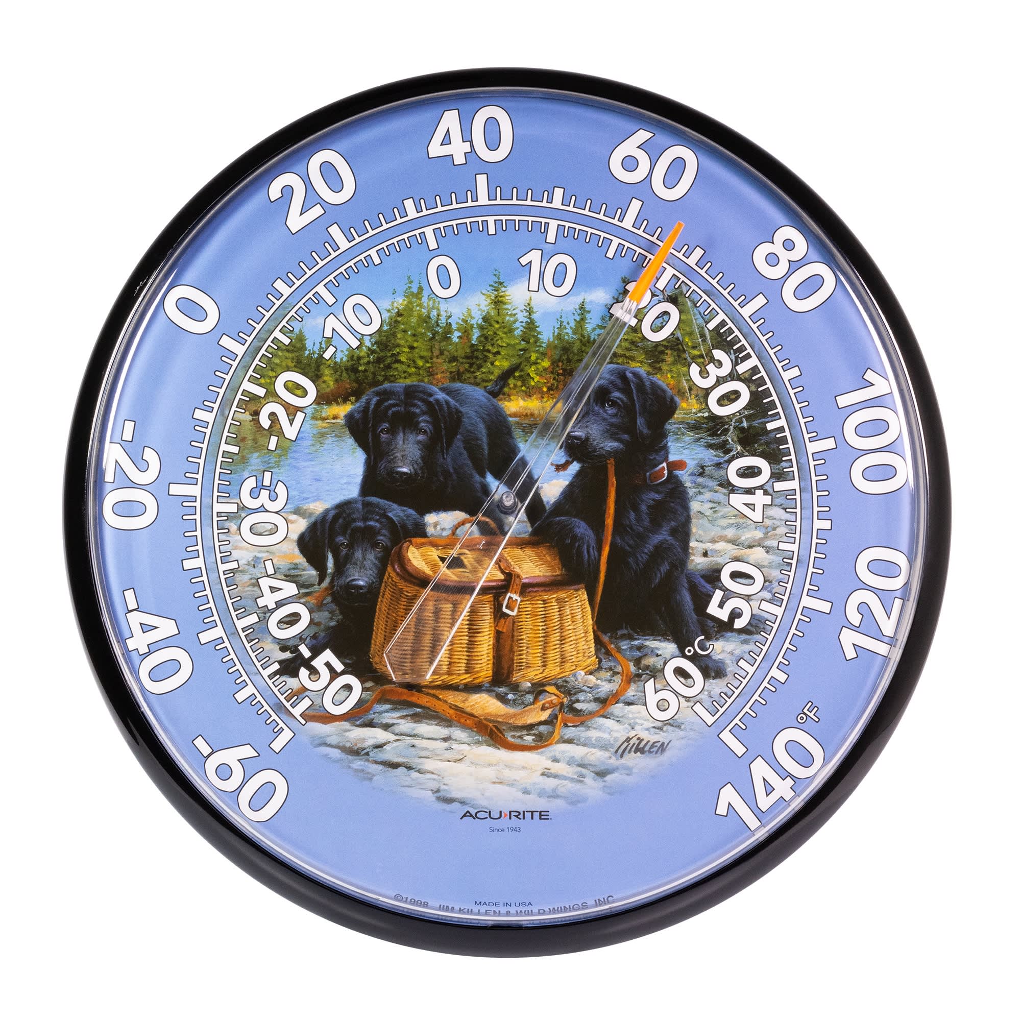 AcuRite® 12.5-Inch Indoor/Outdoor Dial Thermometer Feat. Black Labrador ...