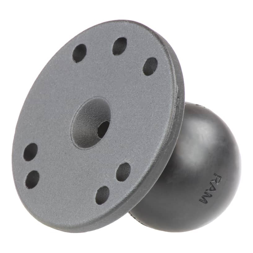 RAM® Mount 2.5" Round Plate with AMPs Hole Pattern and C Size 1.5" Ball ...