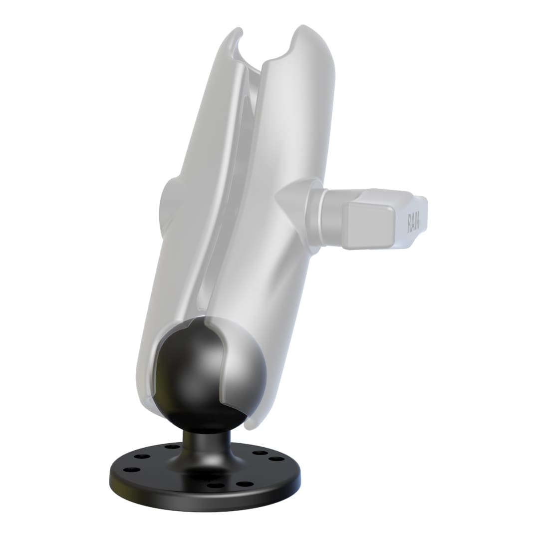 RAM® Mount 2.5" Round Plate with AMPs Hole Pattern and C Size 1.5" Ball ...