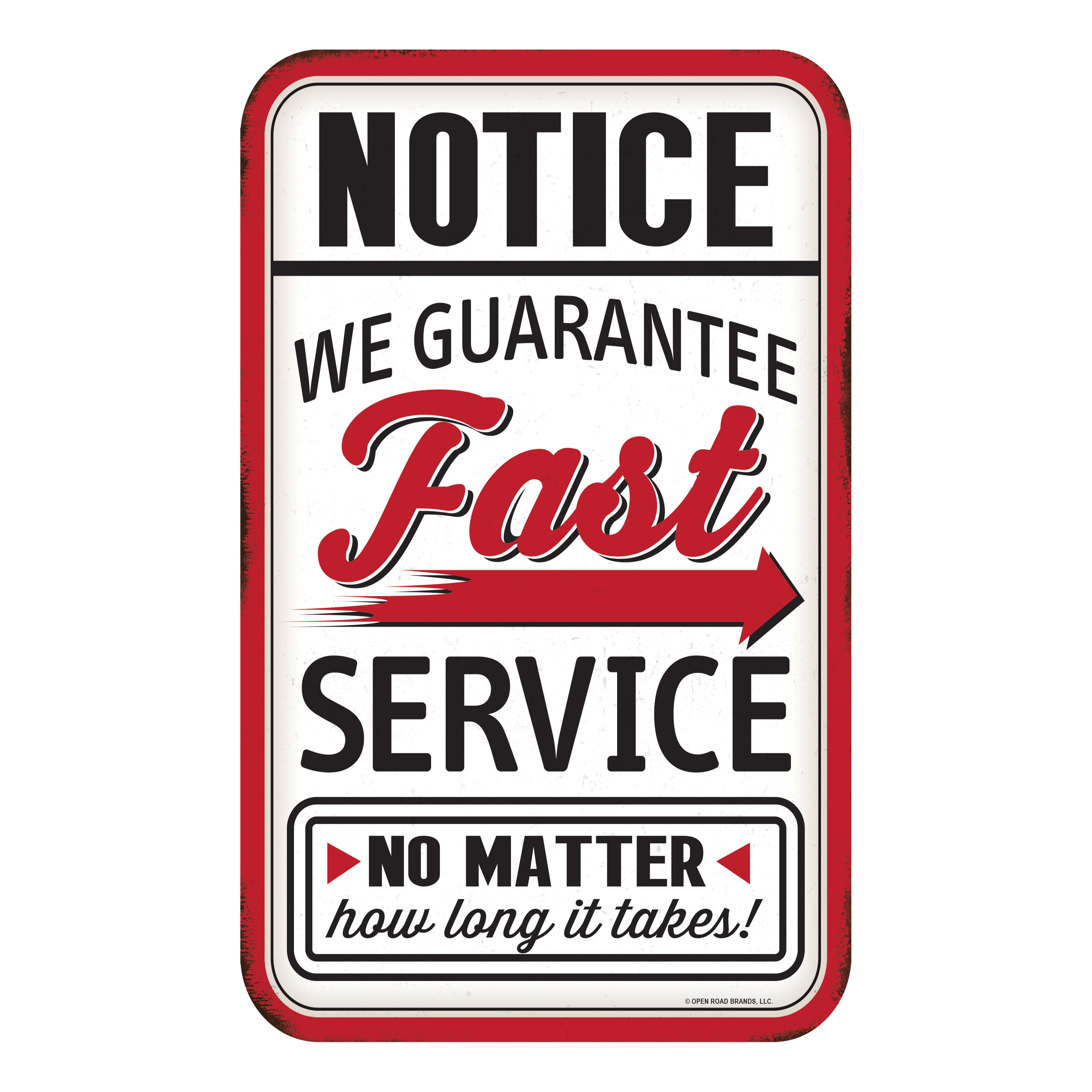 Open Road's Fast Service Die Cut Embossed Metal Sign | Cabela's Canada