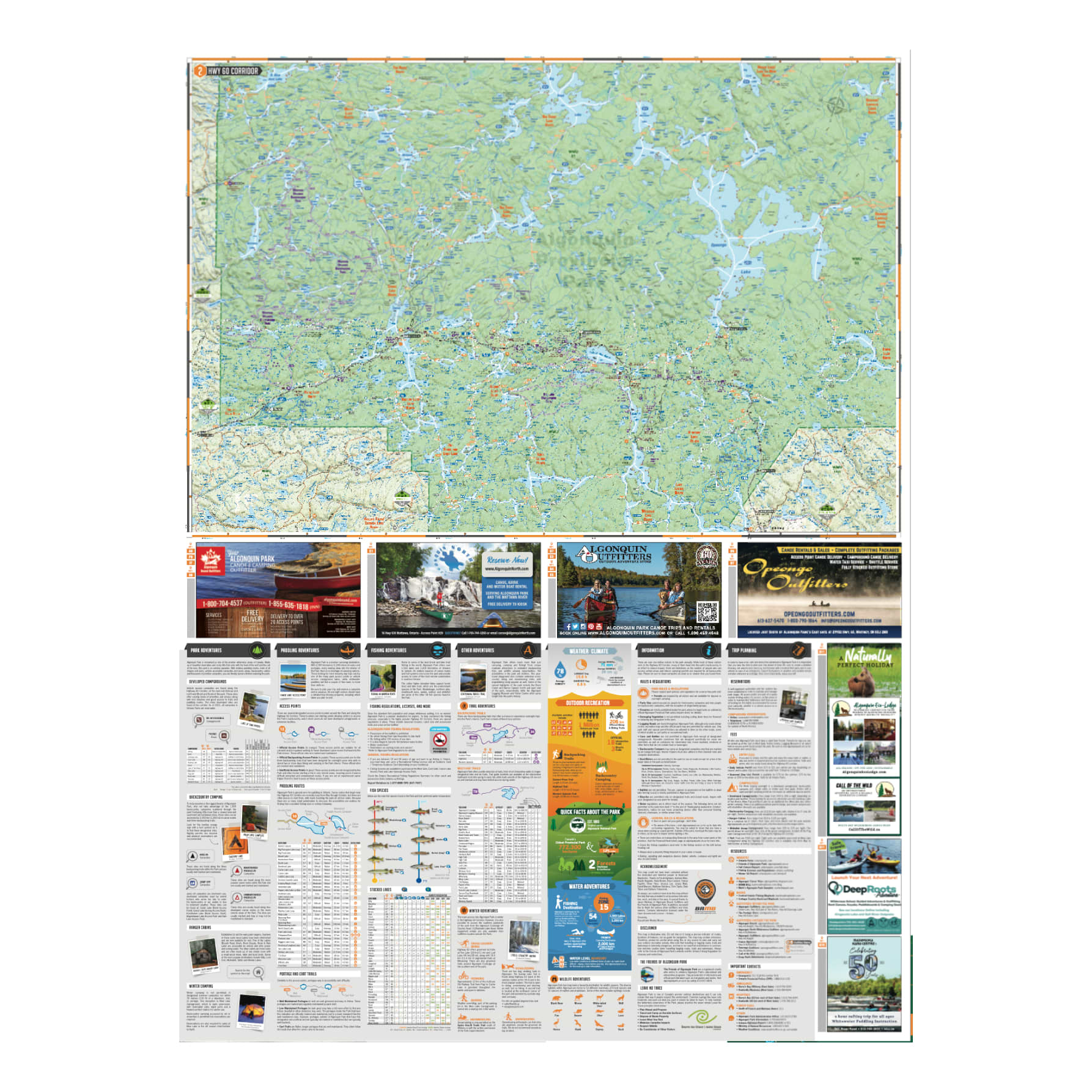Backroad Mapbooks - Algonquin Provincial Park Ontario Waterproof Map ...