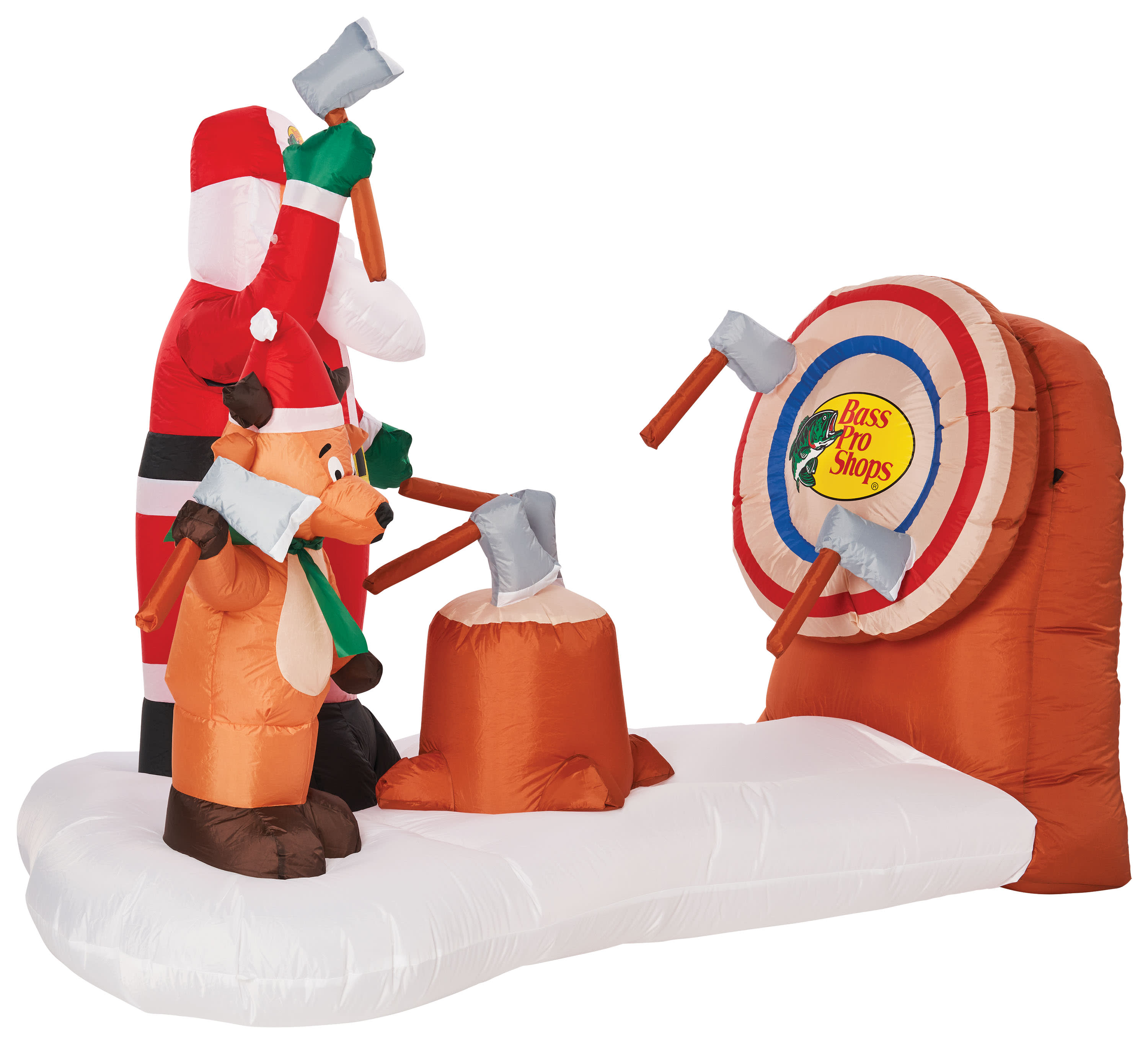 Bass Pro Shops® Animated Axe-Throwing Santa and Reindeer Inflatable ...