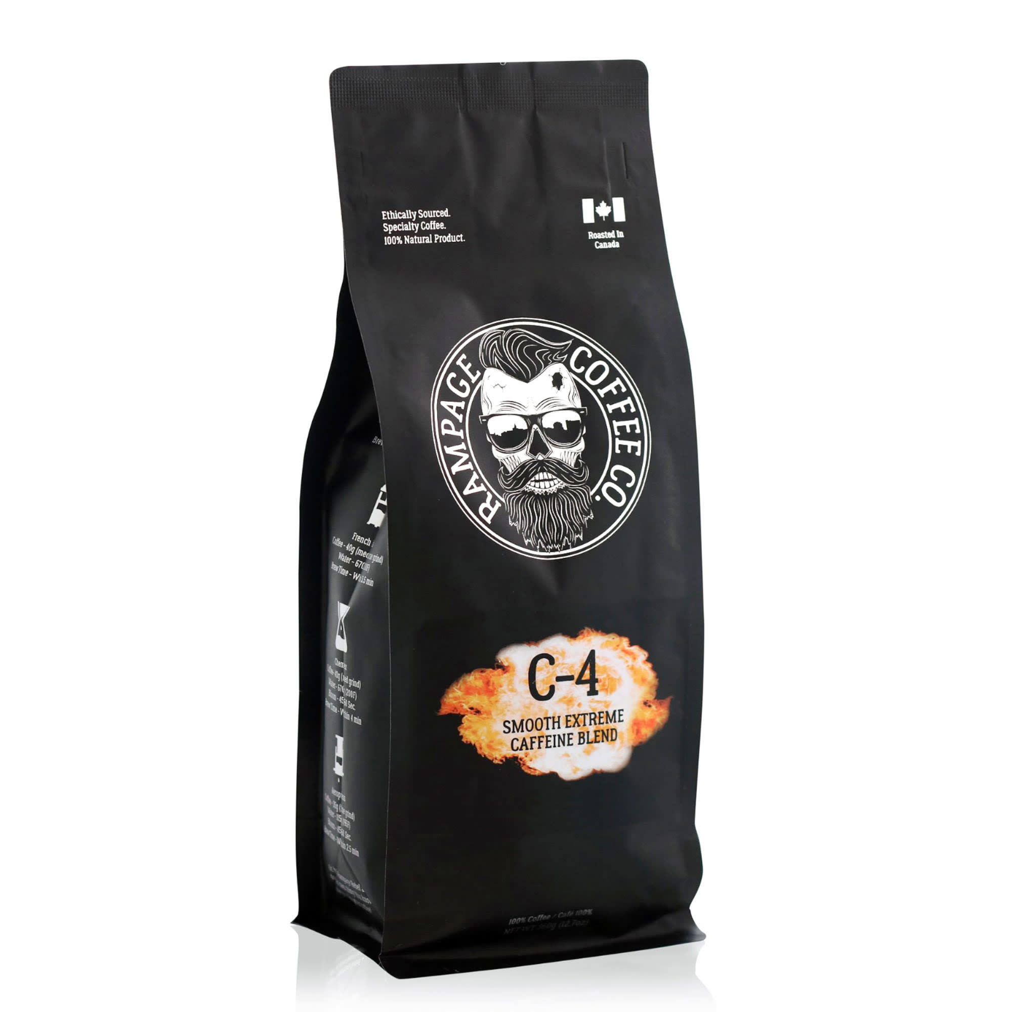 Rampage Coffee Co. C-4 Smooth Extreme Caffeine Premium Blend Coffee ...