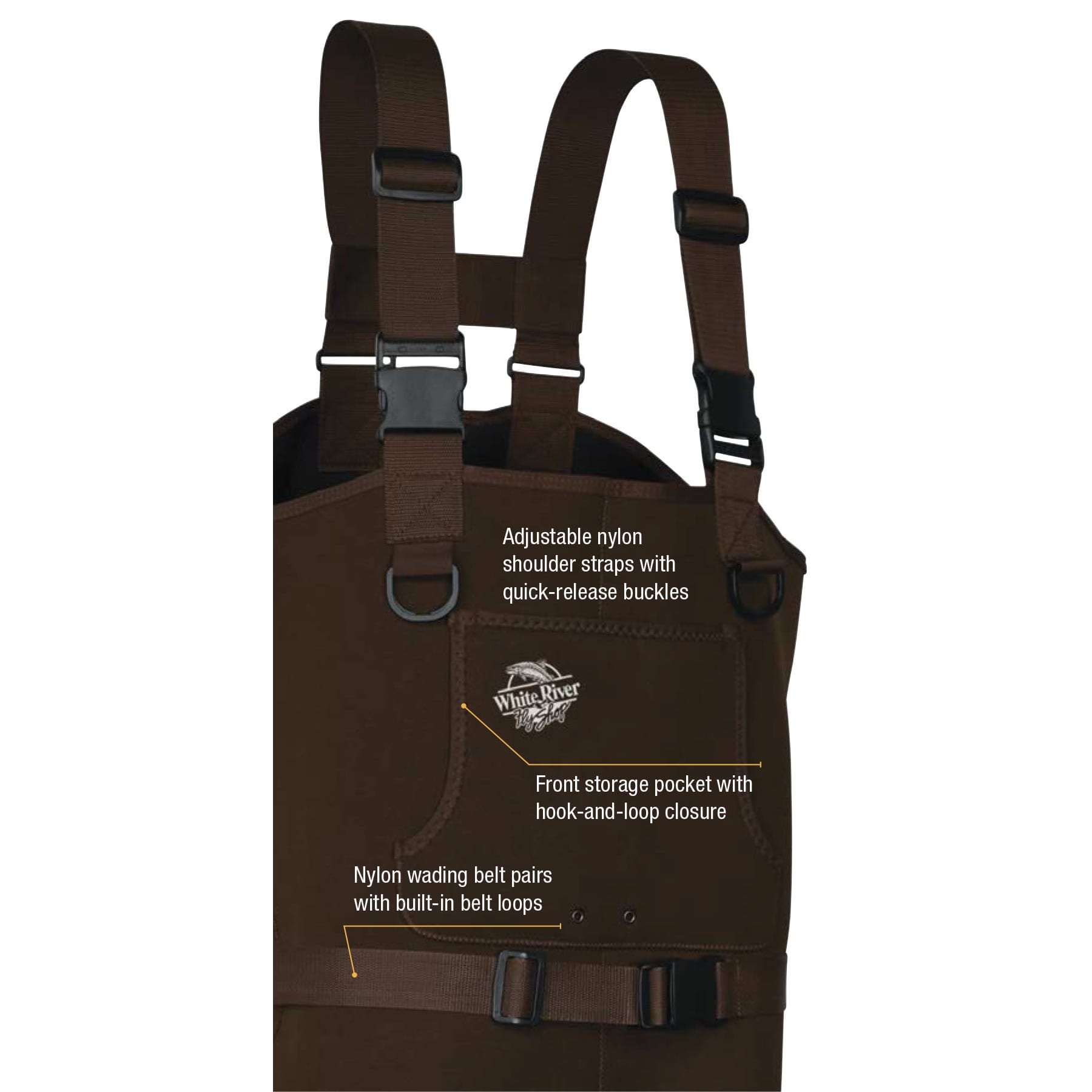 White River Fly Shop® Classic II Felt Sole Chest Waders for Men ...